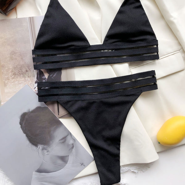 Brazilian Bikinis High Cut Leg Thong And Micro Bikini Set Shop Online